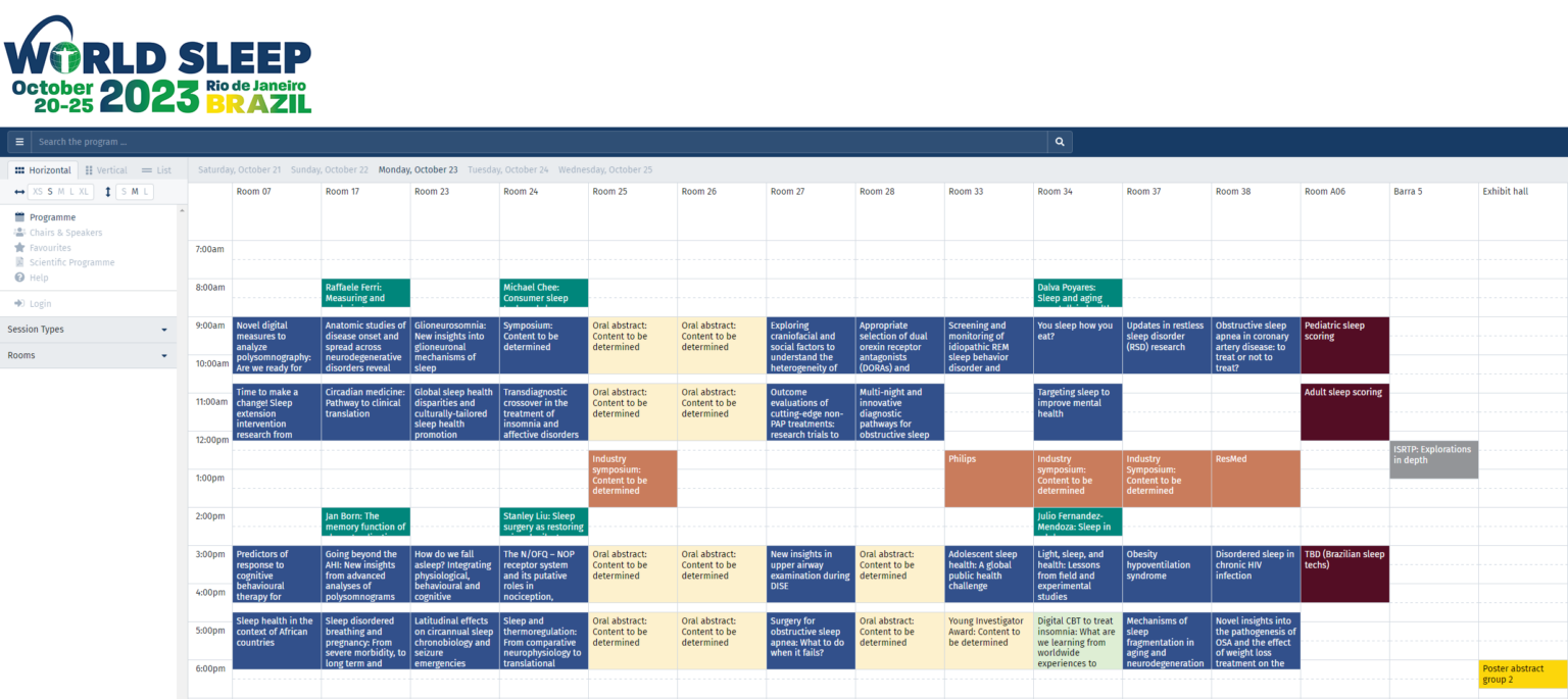 Scientific Program for World Sleep 2023