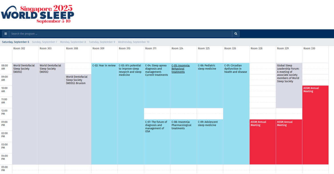 Courses at World Sleep 2025